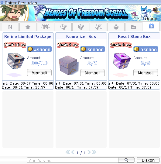 Ragnarok Classic | Monthly Sale Refine Item Package